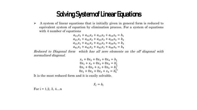 Computational Method for Engineers: Solving a system of Linear ...