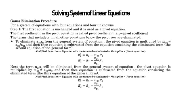 Computational Method for Engineers: Solving a system of Linear ...
