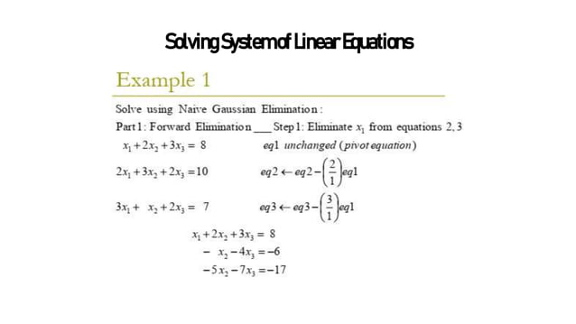 Computational Method for Engineers: Solving a system of Linear ...