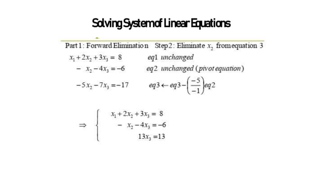 Computational Method for Engineers: Solving a system of Linear ...