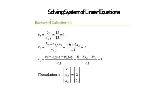 Computational Method for Engineers: Solving a system of Linear ...