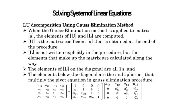 Computational Method for Engineers: Solving a system of Linear ...