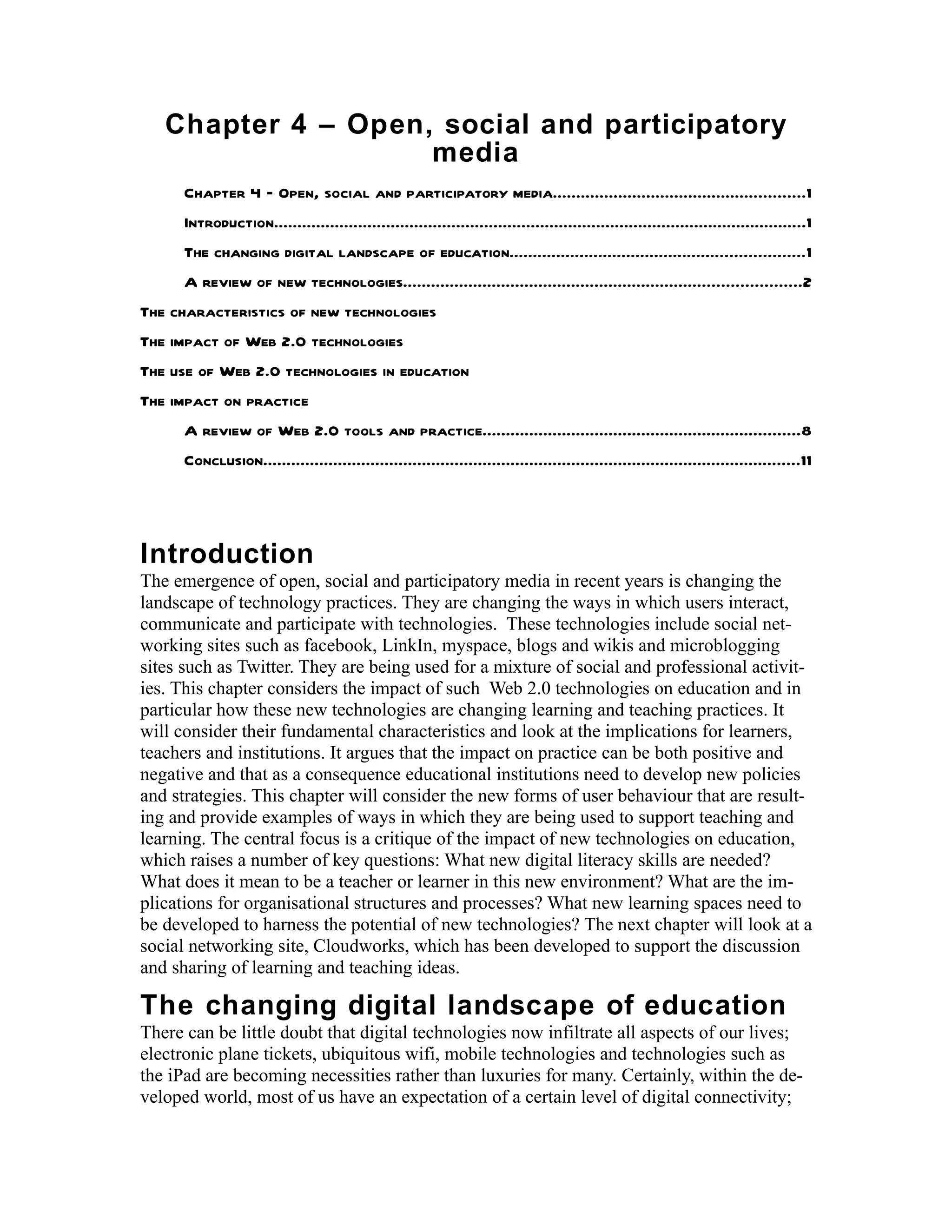 Chapter 4 open, social and participatory media v2 | PDF