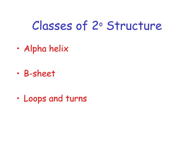 Chapter 4 (part 1) protein structure introduction- 2nd structure | PPT