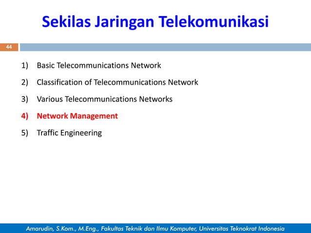Chapter4 Pengantar Jaringan Telekomunikasi | PPT