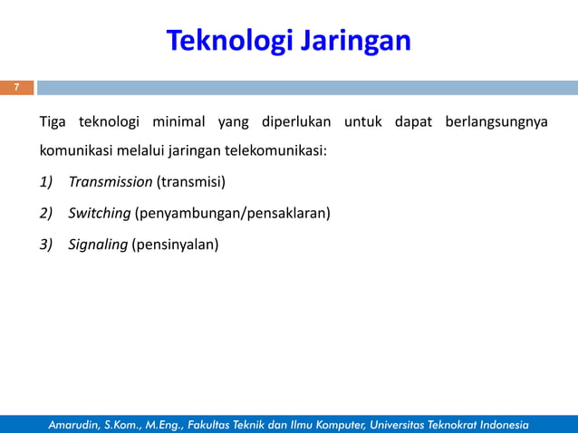 Chapter4 Pengantar Jaringan Telekomunikasi | PPT