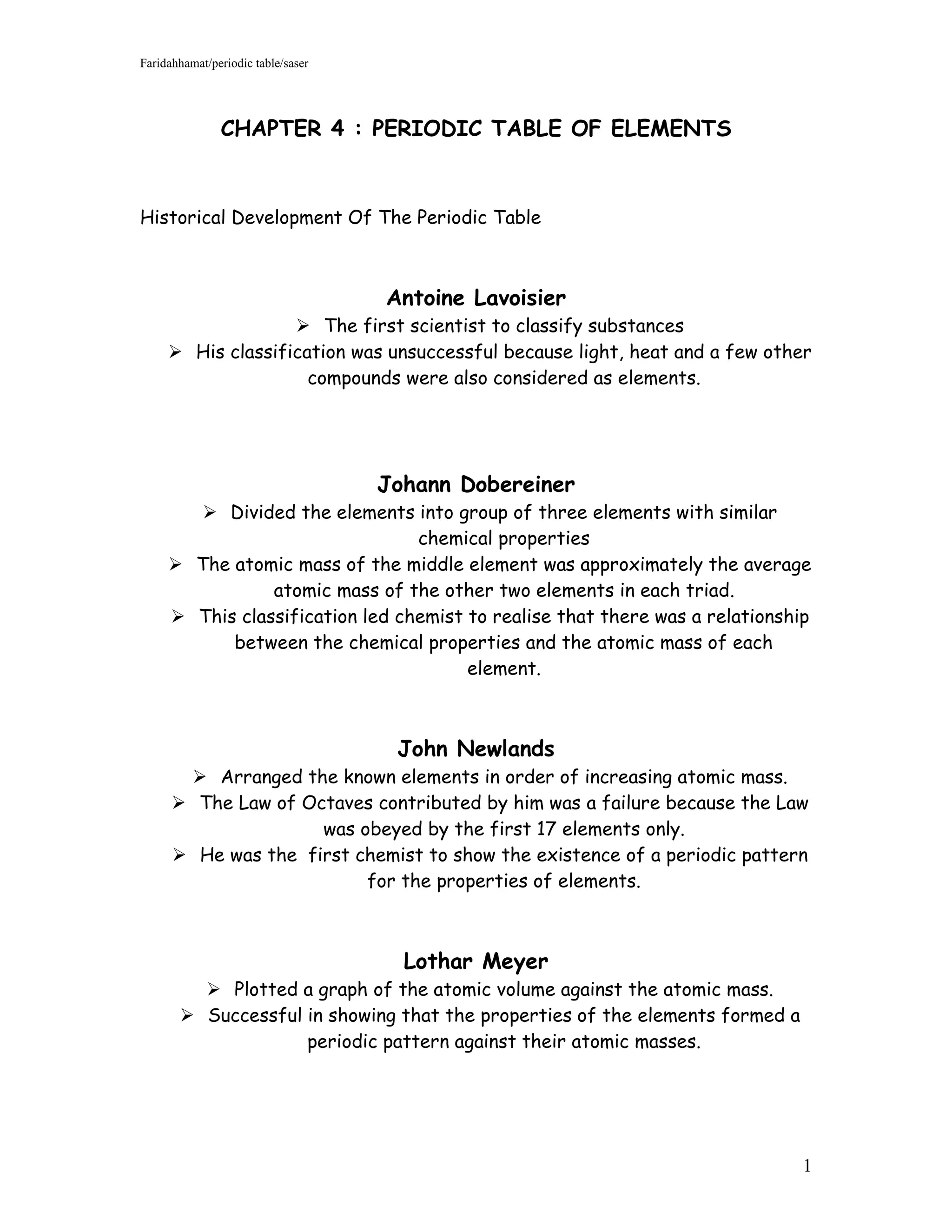 Chapter 4 perodic table | PDF | Chemistry | Science