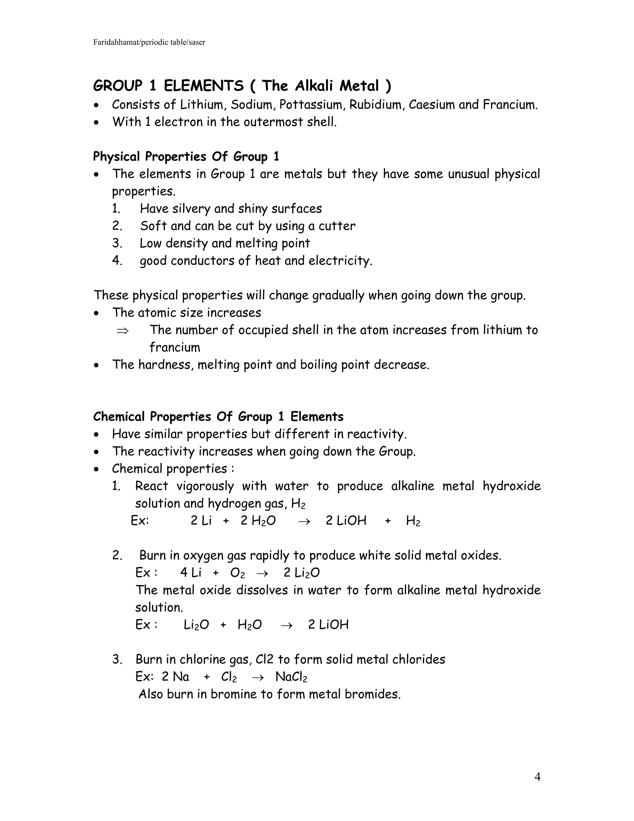 Chapter 4 perodic table | PDF | Chemistry | Science