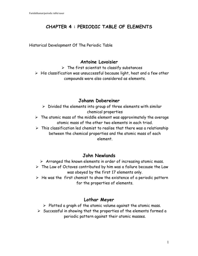 Chapter 4 perodic table | PDF