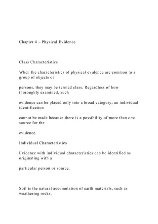 Chapter 4 – Physical EvidenceClass Characteristics.docx