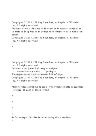 Chapter 4PrefixesCopyright © 2008, 2005 by Saunders,.docx