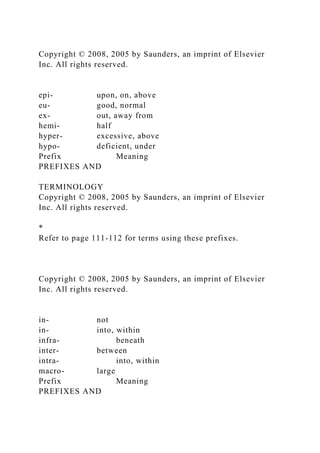 Chapter 4PrefixesCopyright © 2008, 2005 by Saunders,.docx