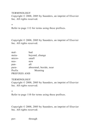 Chapter 4PrefixesCopyright © 2008, 2005 by Saunders,.docx