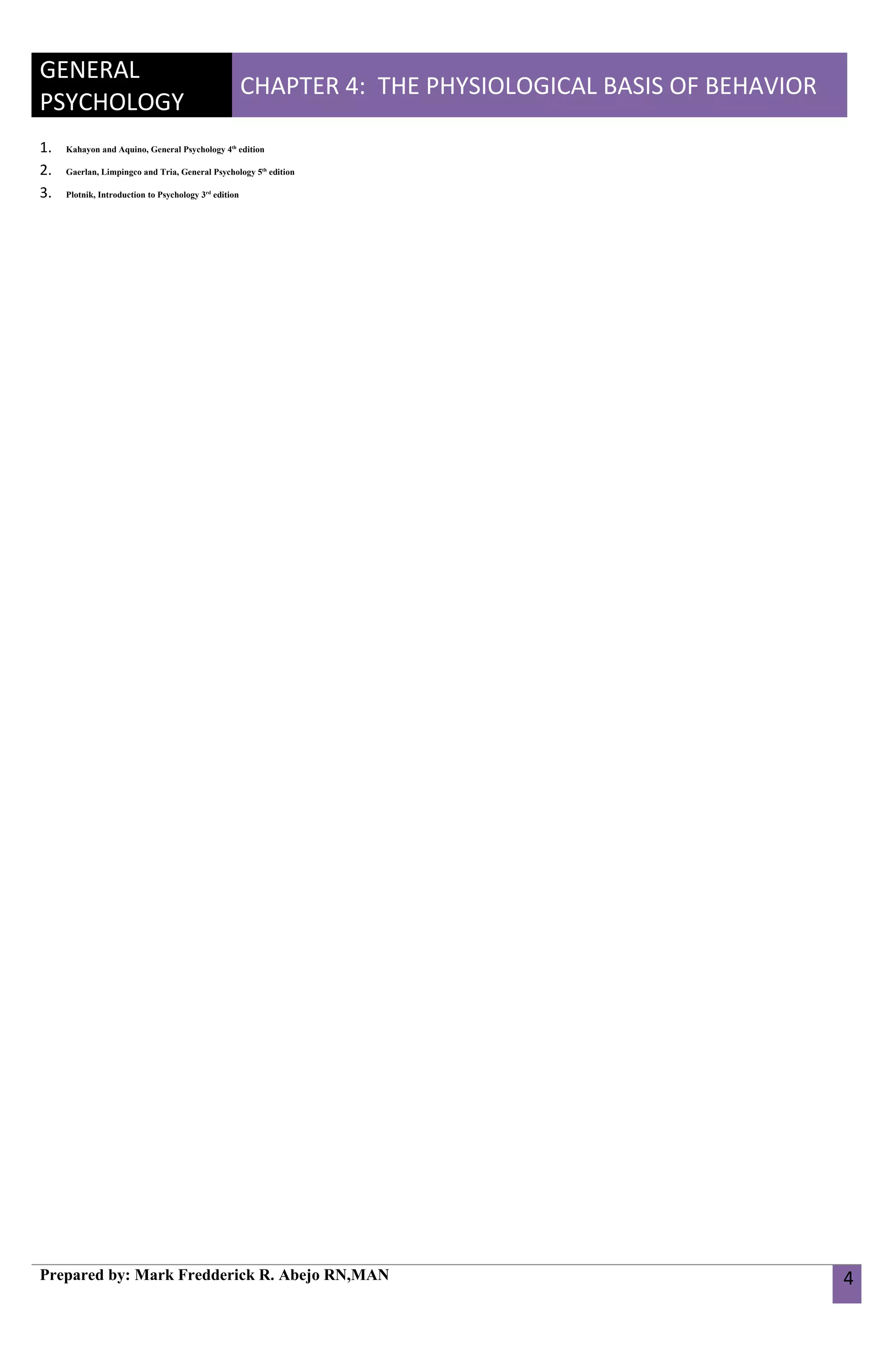 General Psychology: Chapter 4 | DOC