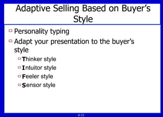 Chapter 4 Psychology of Selling ppt | PPT