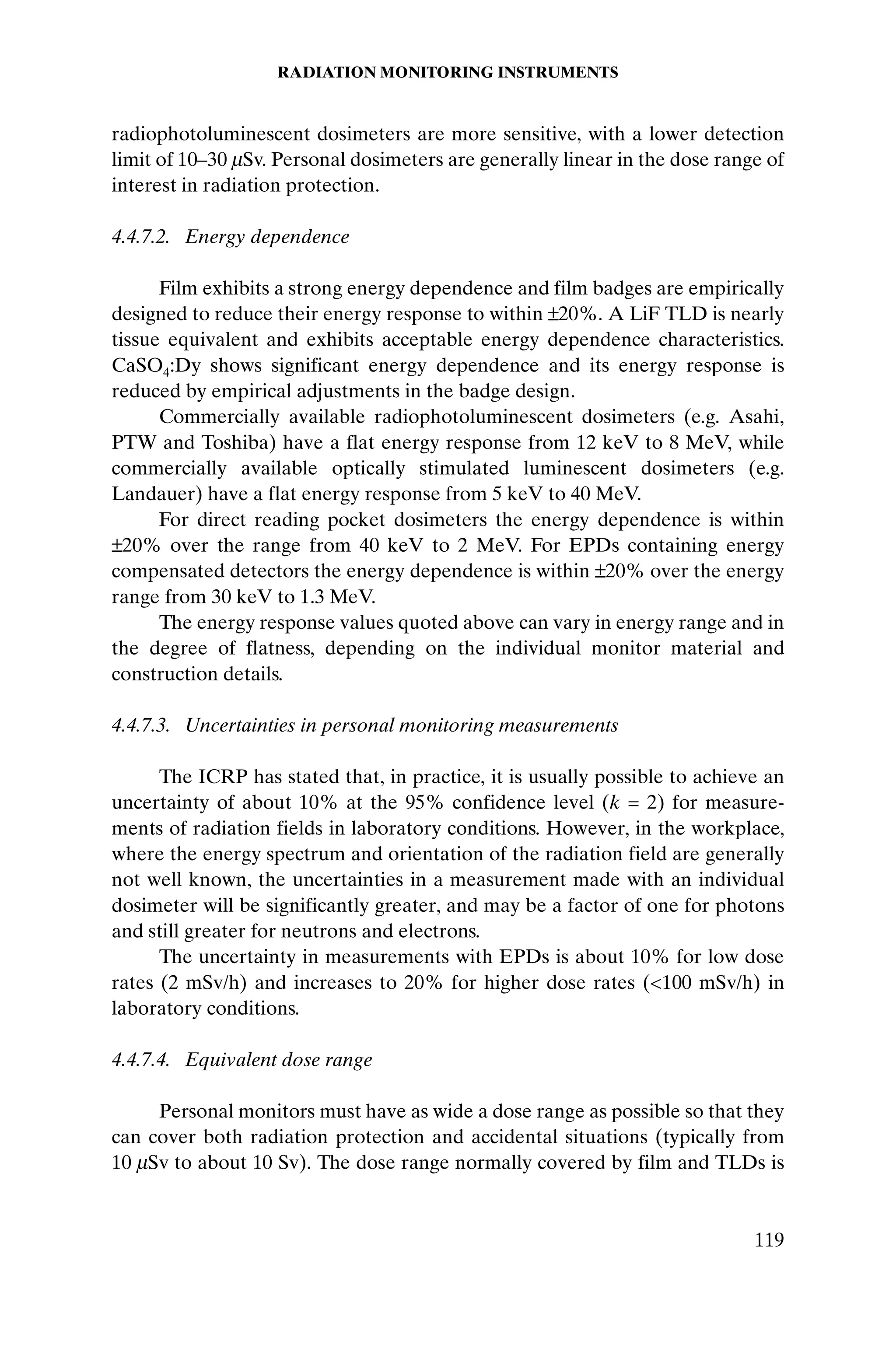 Chapter4 radiation monitoring instruments | PDF