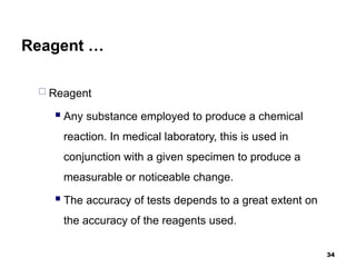 Introduction to medical chapter 4 reagents | PPT