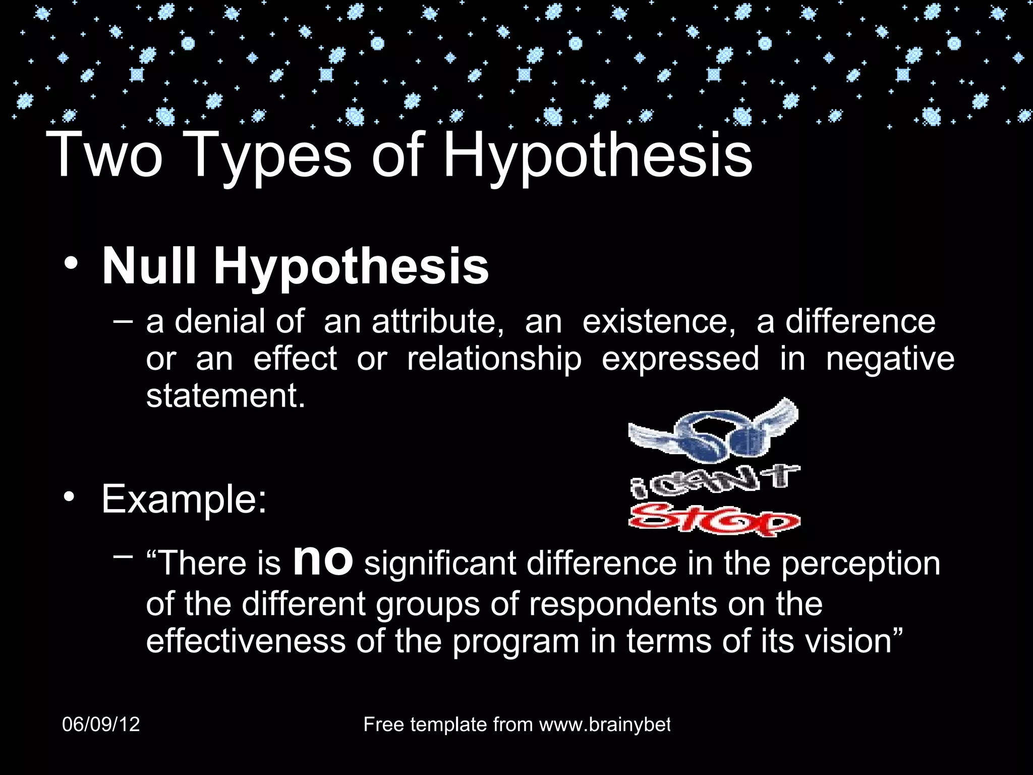 Chapter 4-RESEARCH HYPOTHESIS AND DEFINING VARIABLES | PPT