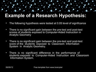 Chapter 4-RESEARCH HYPOTHESIS AND DEFINING VARIABLES | PPT