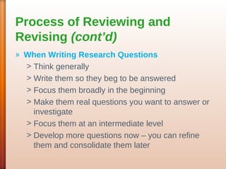 Chapter 4 Reviewing and Revising your Purpose Statement.ppt
