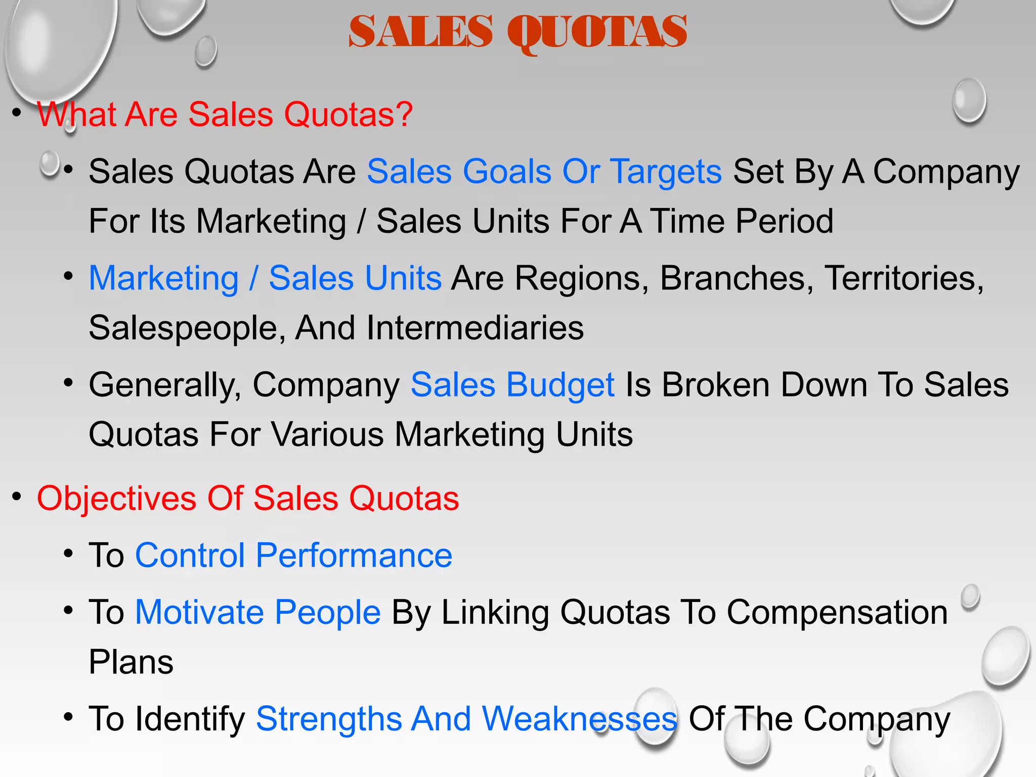 Chapter 4 Management of Sales Territories and Quotas | PPT