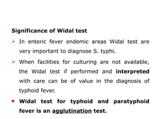 Chapter 4 Salmonelosis Serology.p widal testpt | PPT
