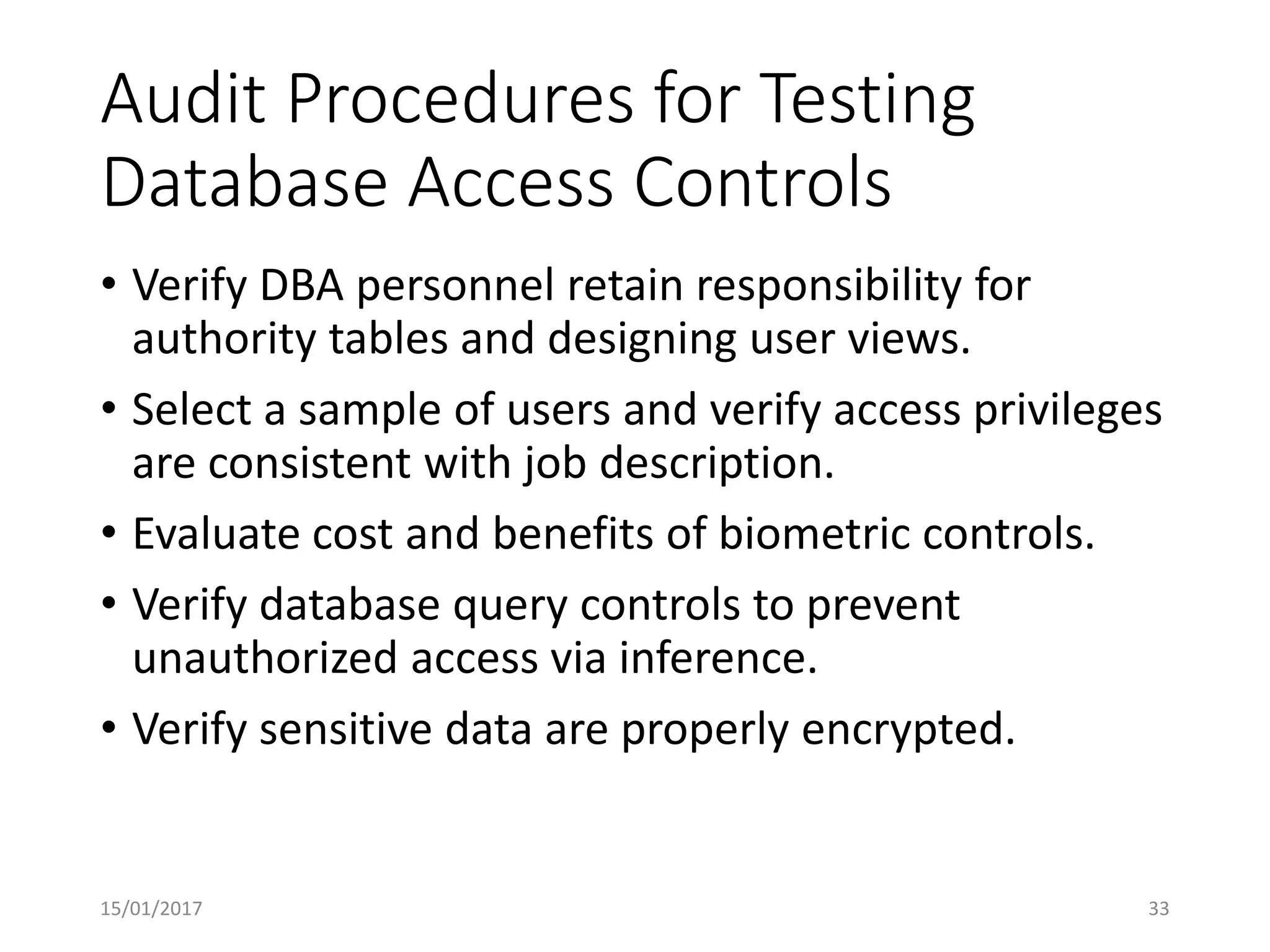 Chapter 4 security part ii auditing database systems | PPTX