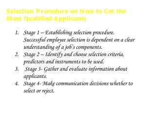 Chapter 4 selection of human resource | PPT