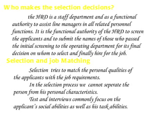 Chapter 4 selection of human resource | PPT