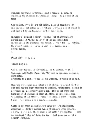 Chapter 4Sensation and PerceptionCoon, Introduction to Psych | DOCX | Eye and Vision Conditions ...