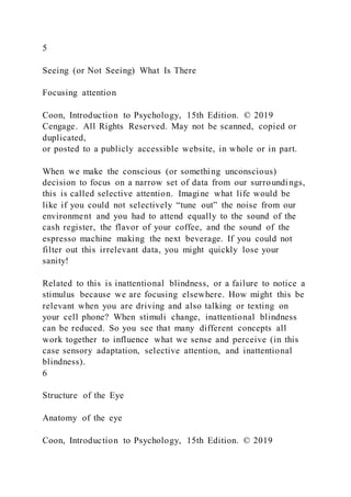 Chapter 4Sensation and PerceptionCoon, Introduction to Psych | DOCX | Eye and Vision Conditions ...