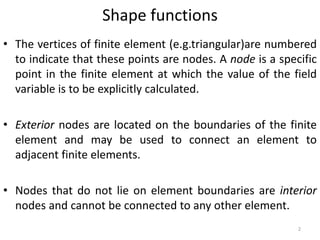 Chapter 4 Shape function.finite element analysis , shape function derivation | PDF
