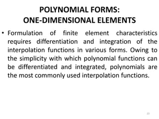 Chapter 4 Shape function.finite element analysis , shape function derivation | PDF