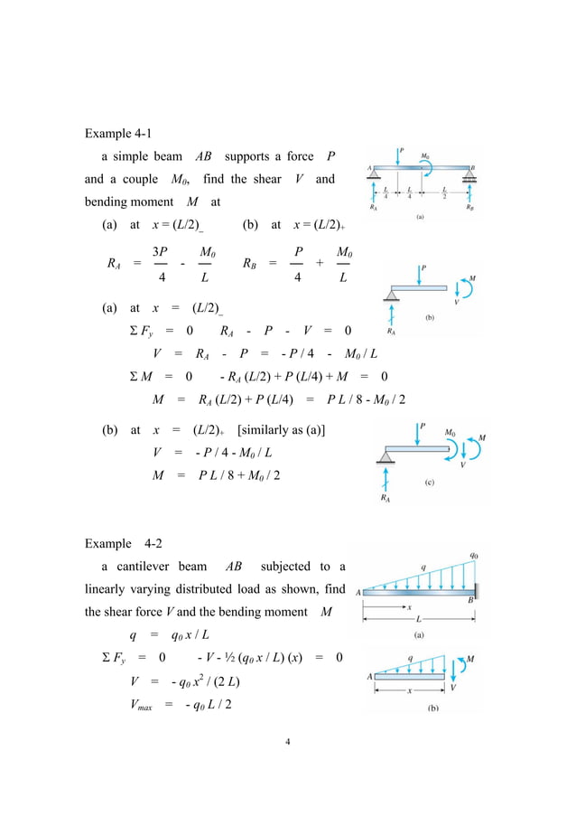 Chapter 4 shear forces and bending moments | PDF