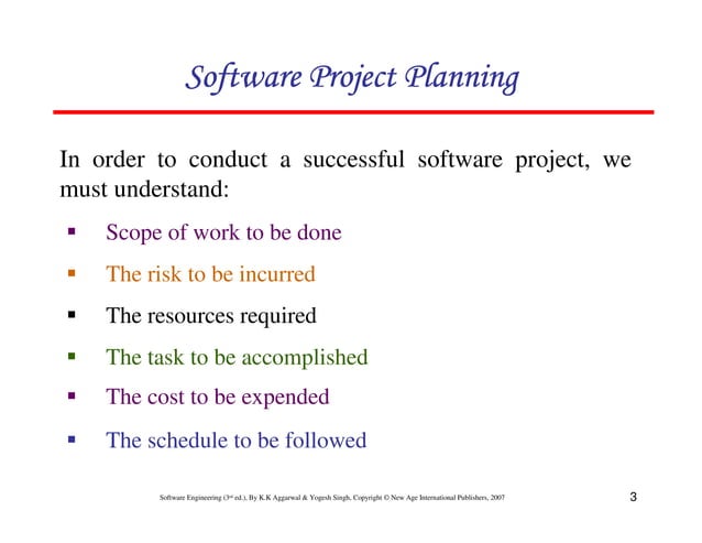 Chapter 4 software project planning | PDF