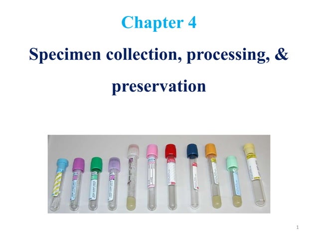 Chapter 4 Specimen collection, handling, and processing.ppt | Blood Disorders | Diseases and ...