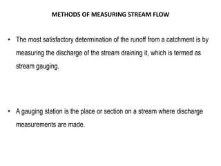 mesearment of stream flow channels in river | PPTX