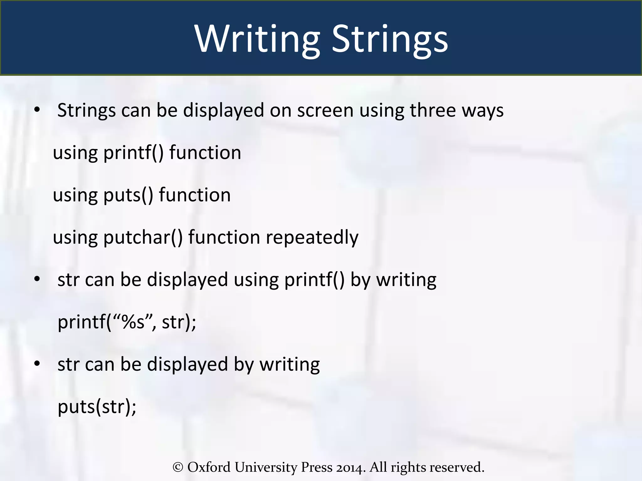 Chapter 4 strings | PPT