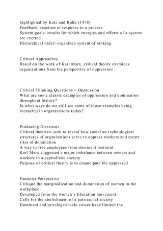 Chapter 4Systems and Critical Approaches to Organizational Co.docx