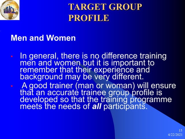 Chapter 4 Target Group Profile | PPT