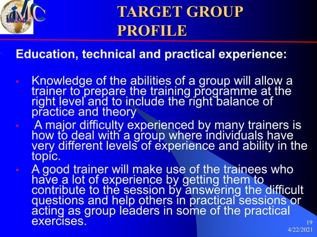 Chapter 4 Target Group Profile | PPT