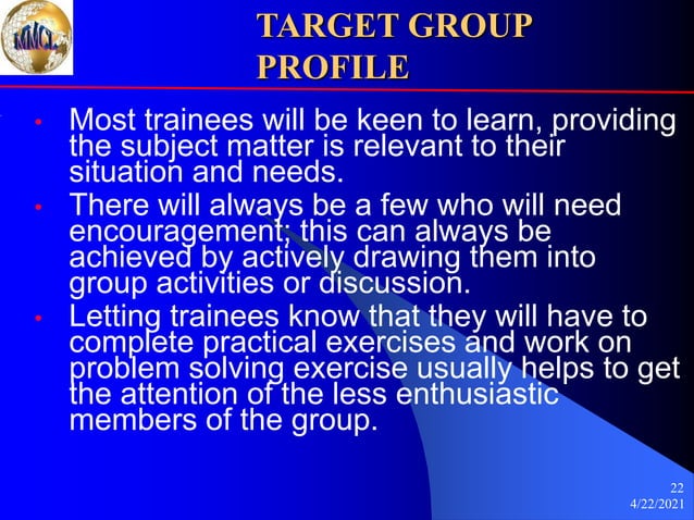 Chapter 4 Target Group Profile | PPT