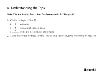 Reading Comprehension 1 (Well Read) Chapter 4 | PPT
