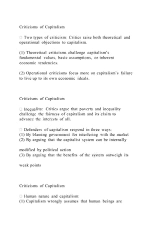 CHAPTER 4The Nature of CapitalismLearning Objectives | PDF