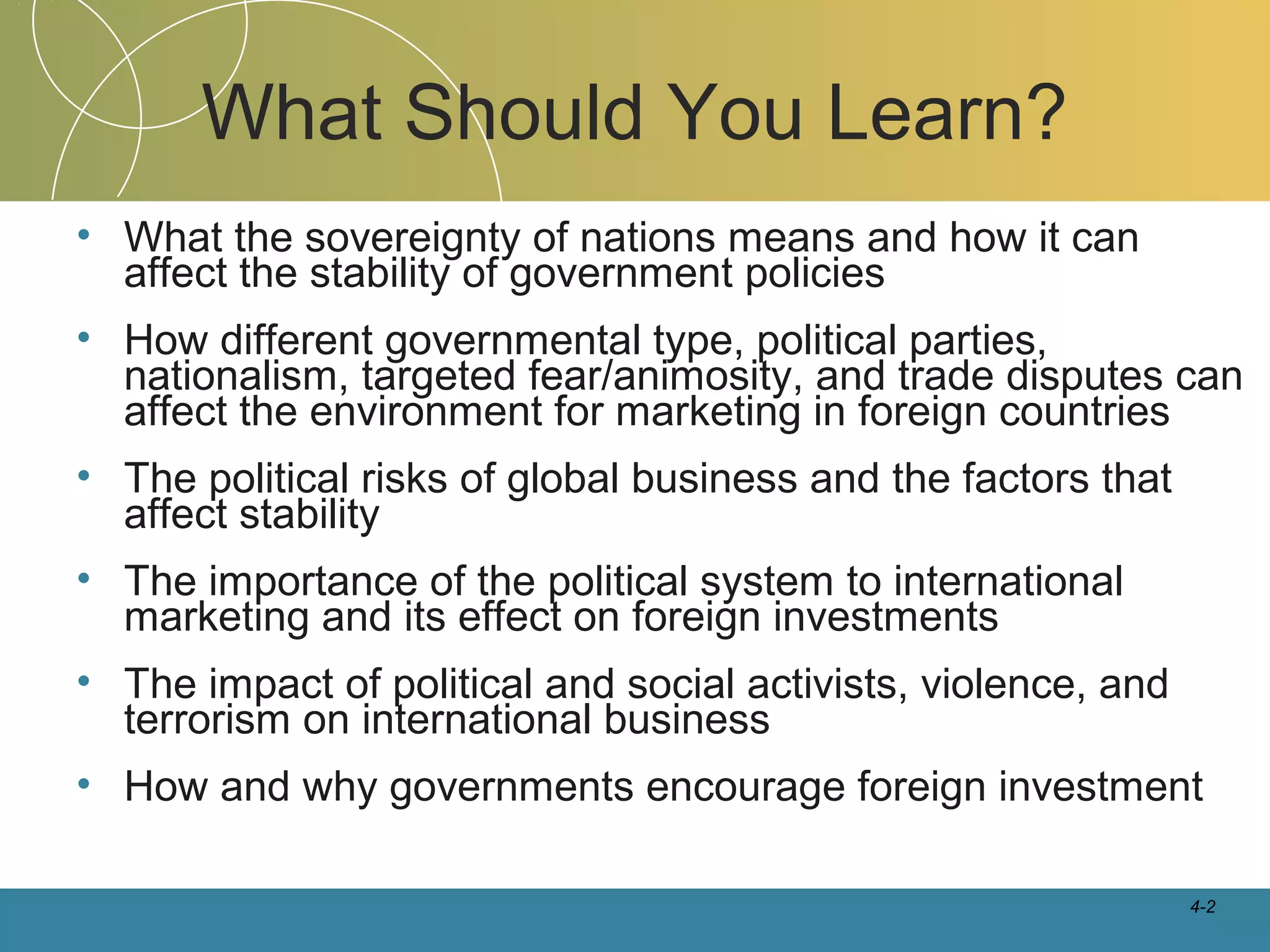 International Marketing - The Political Environment: A Critical Concern ...
