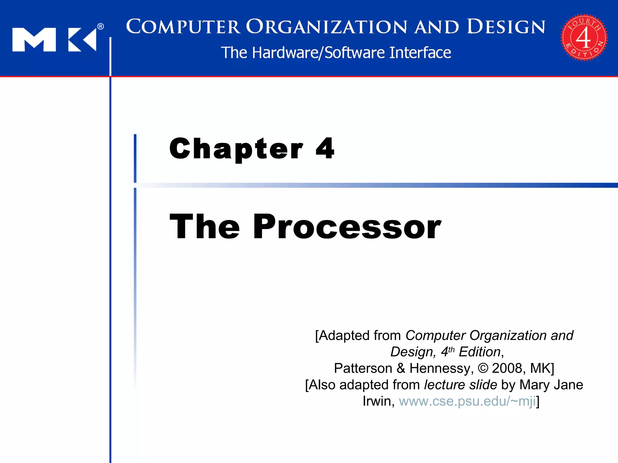 Chapter 4 The Processor | PPT