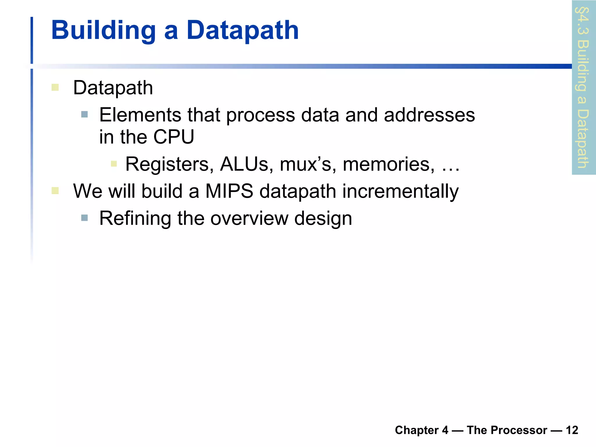 Chapter 4 The Processor | PPT