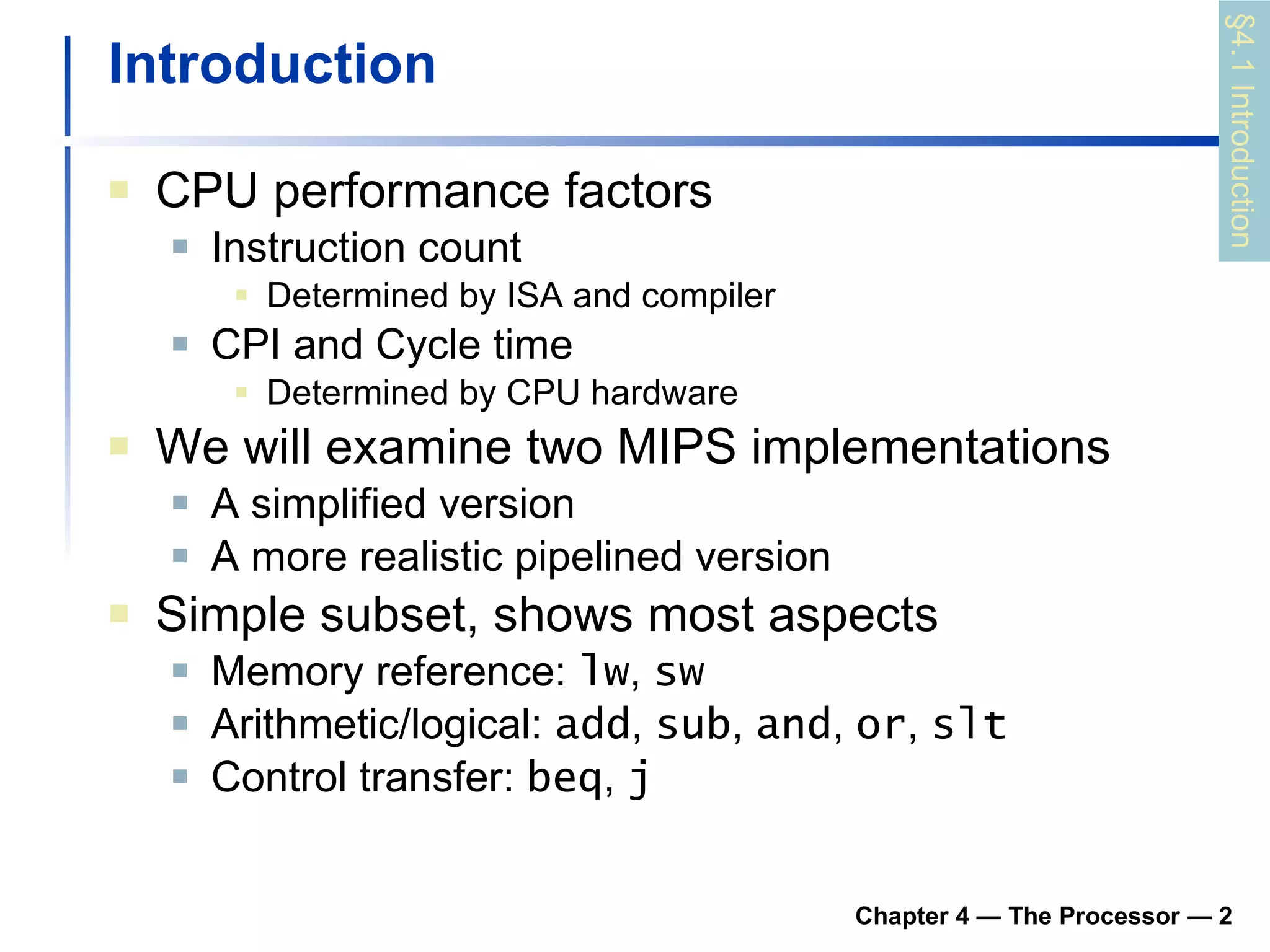 Chapter 4 The Processor | PPT