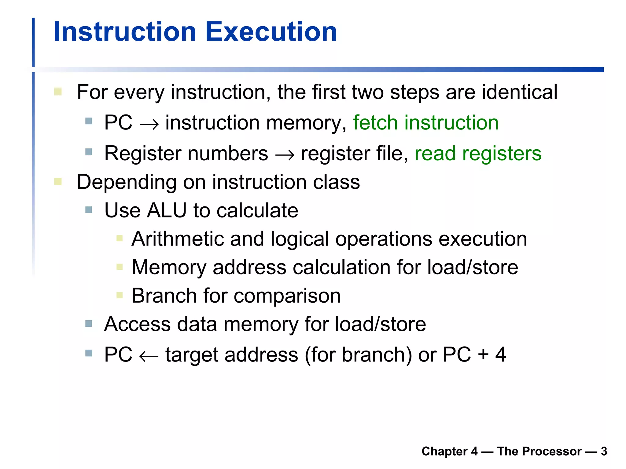 Chapter 4 The Processor | PPT