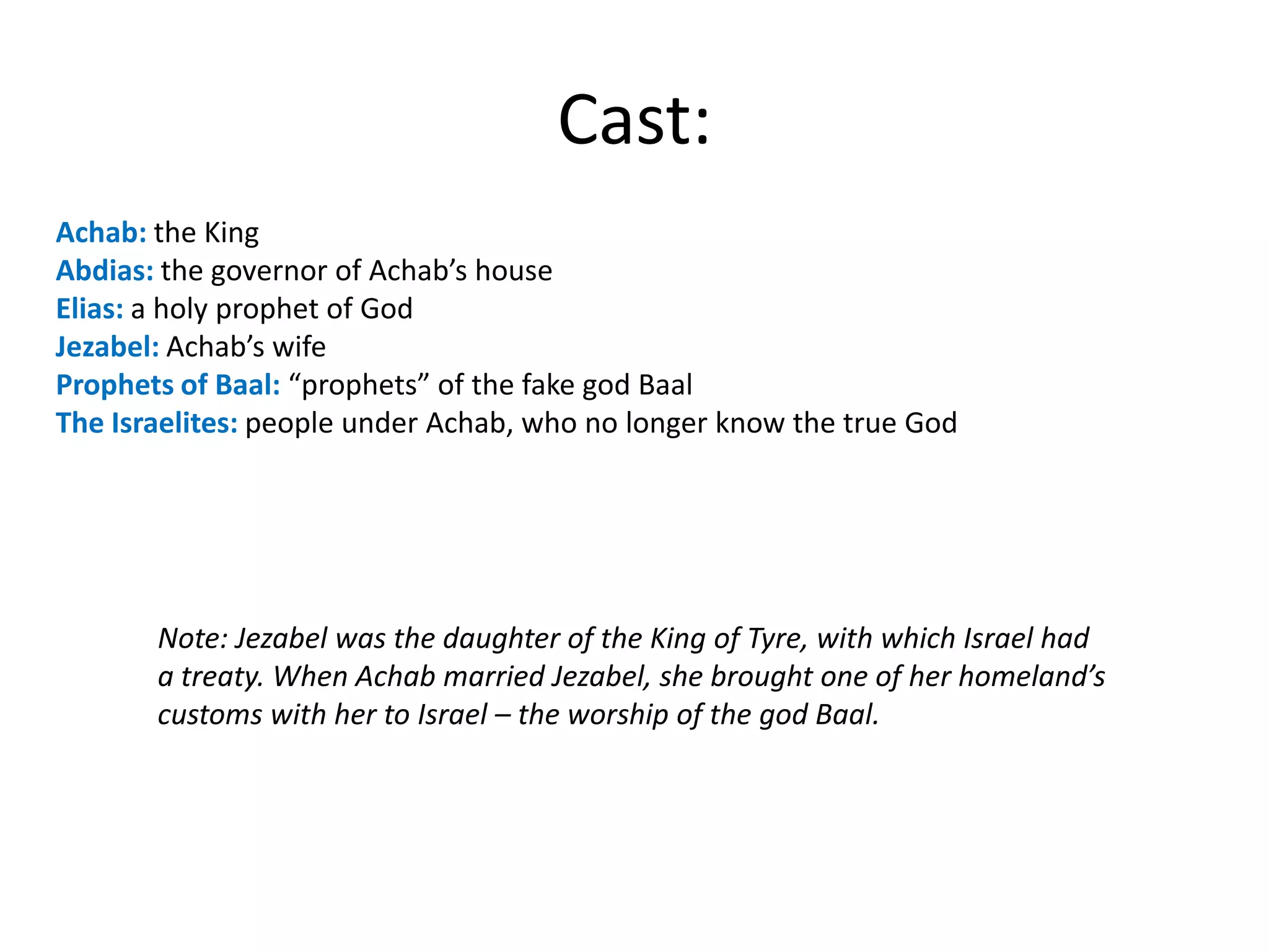 The Story of Elias & the Prophets of Baal | PPTX